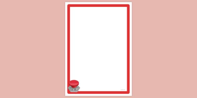 FREE! - Simple Blank Big Red Button Page Border | Twinkl