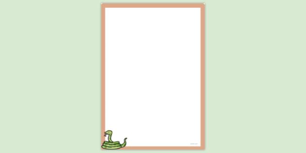 * NEW * Simple Blank Snake Page Border | Page Borders | Twinkl