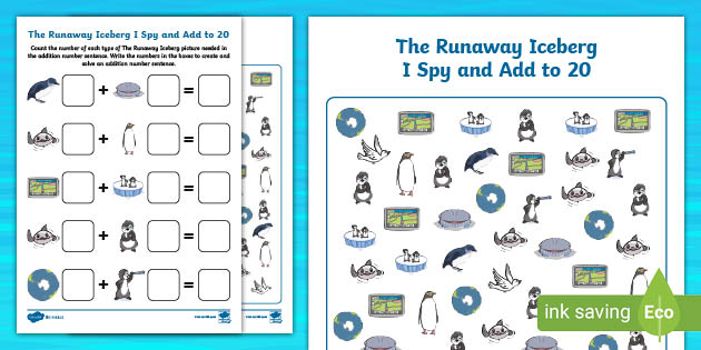 👉 The Runaway Iceberg I Spy and Add to 20 Activity