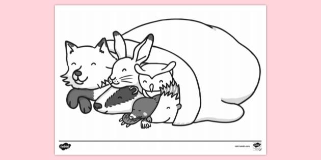 owl and fox coloring pages