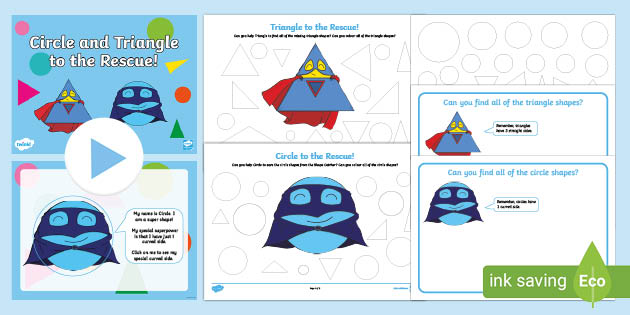 👉 Circle and Triangle to the Rescue! Activity Pack