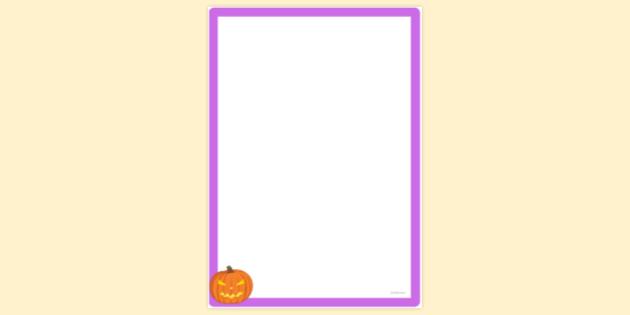 FREE! - Pumpkin Page Border For Kids (teacher made)
