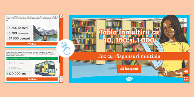 Tabla înmulțirii cu 10, 100, 1 000 Joc online