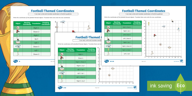 FREE! - 3-4 Football Themed Coordinates Differentiated Worksheets