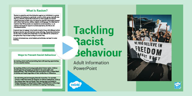 Tackling Racist Behaviour Adult Information PowerPoint