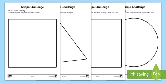 Pencil Control Activity Shape Sheets (teacher made)