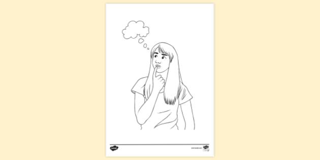 FREE! - Student Girl Colouring Sheet | Colouring Pages