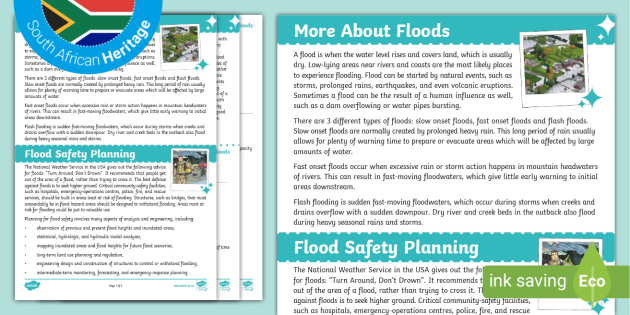 More About Floods Comprehension (teacher made)
