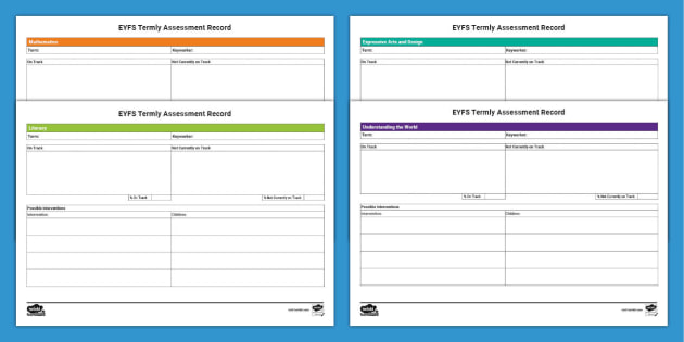 EYFS Specific Areas of Learning Termly Progress Record