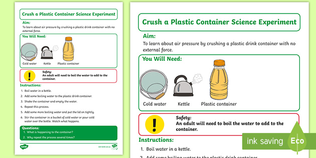 Crush a Plastic Container Science Experiment