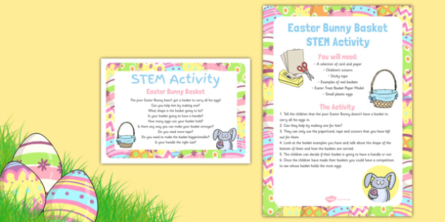 Easter Bunny Basket STEM Activity (teacher made)