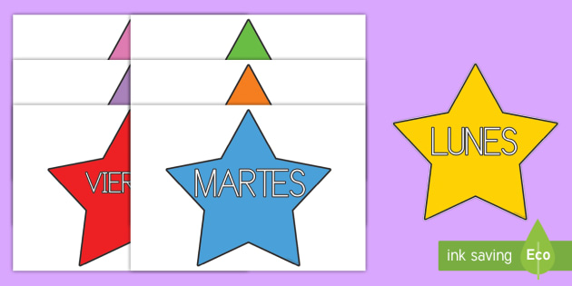 Imágenes de exposición: Los días de la semana en estrellas