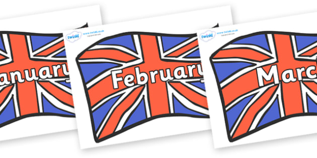 Months of the Year on British Flags (teacher made)