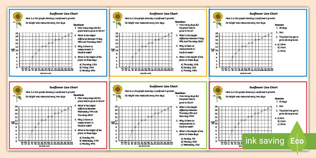 Sunflower Line Graph Challenge Cards (teacher made)