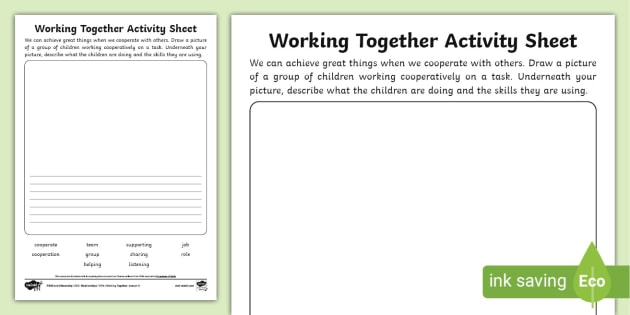 Working Together Activity Sheet (teacher made)