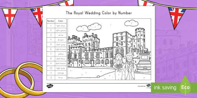 The Royal Wedding Color by Number (teacher made)