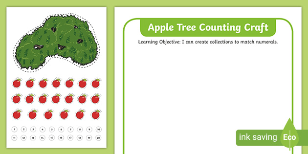 Apple Counting Trees Craft | Twinkl Cut Out Worksheet