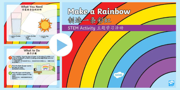 Make a Rainbow PowerPoint - English/Mandarin Chinese