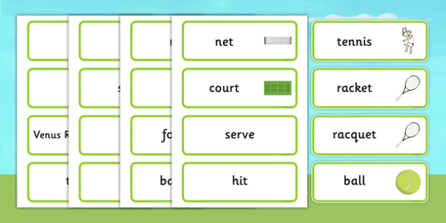 Wimbledon Word Cards (teacher made)