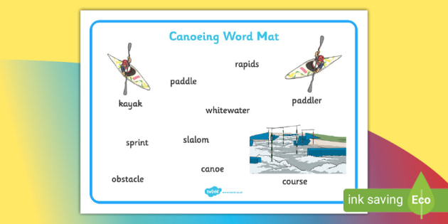 Canoeing Word Mat (teacher made)