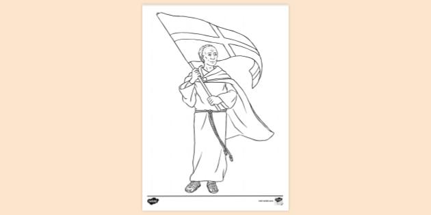 St. Piran Colouring | Colouring Sheets