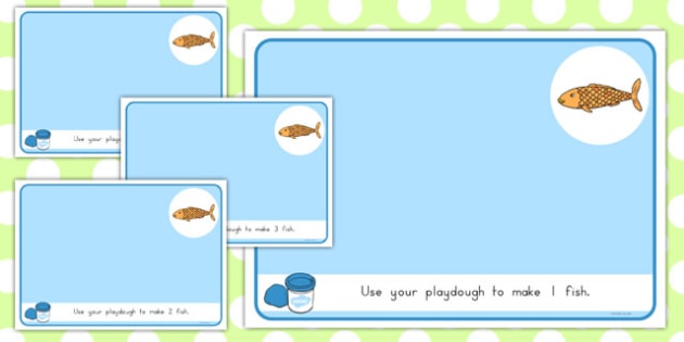 Basic Counting Fish Playdough Mats
