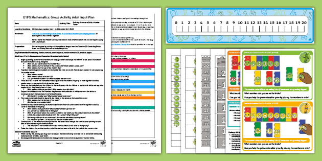 EYFS Maths: Ordering Numbers to Build a Number Tower Group Activity Adult