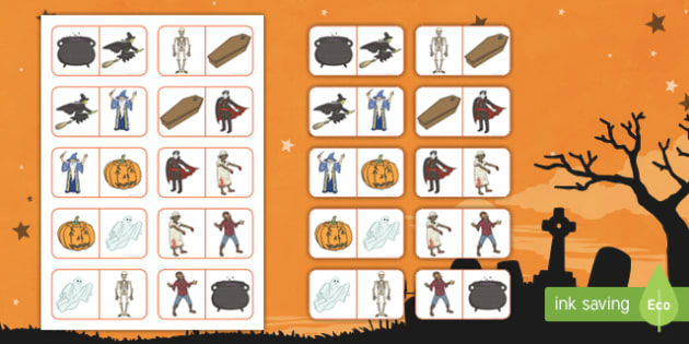Halloween Themed Picture Dominoes (teacher made)