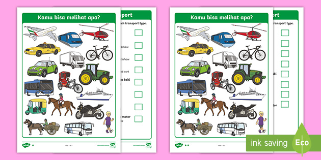Transport I Spy Worksheet