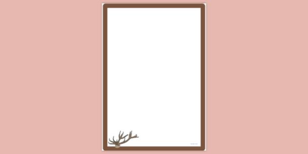 FREE! - Simple Blank Antlers Page Border | Page Borders | Twinkl