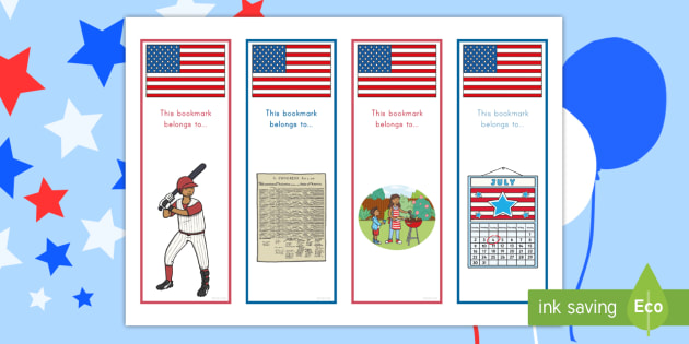 Independence Day Bookmarks (teacher made)