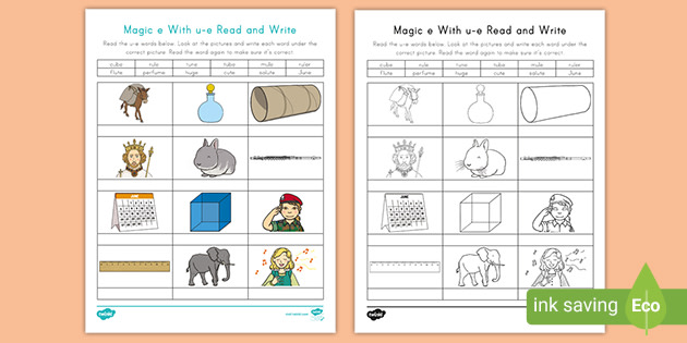 Magic e With u-e Read and Write Activity (teacher made)