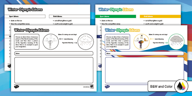 Winter Olympics Idioms Activity | 1st and 2nd Grade | Twinkl
