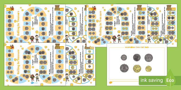 Rolling in Treasure Australian Coins Board Game
