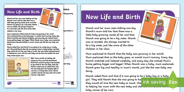 New Life and Birth Reading Comprehension