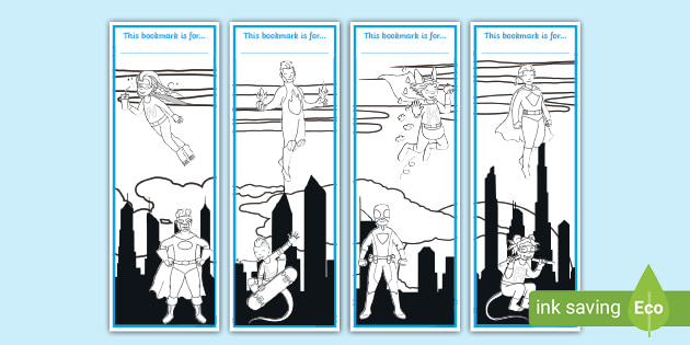 FREE! - Superhero Bookmarks to Colour Activity | Resources | Twinkl