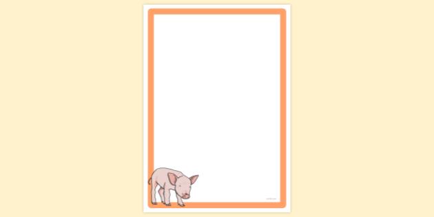 FREE! - Simple Blank Piglet Page Border | Page Borders | Twinkl