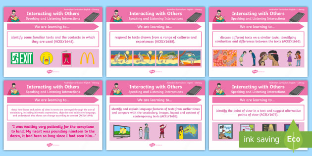 Literacy Content Descriptions Texts in Context Display Posters