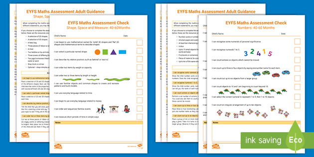 EYFS Maths Assessment Check (40-60 Months) (teacher made)