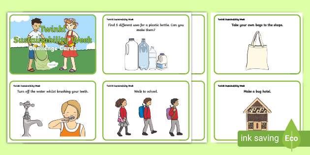 Twinkl Sustainability Week Challenge Cards | Eco Resources