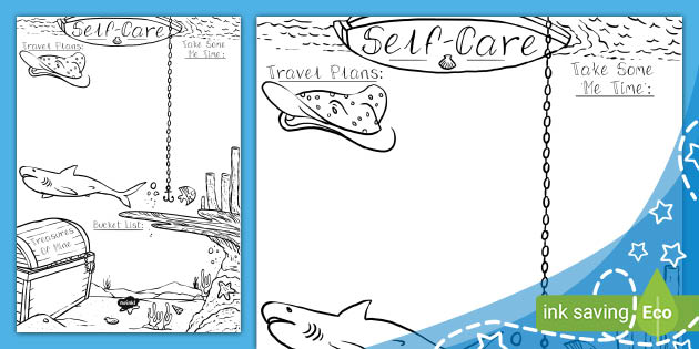 Ocean-Themed Self-Care Bullet Journal Page (Teacher-Made)
