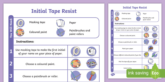 SEN Initial Tape Resist (Visual Arts Activity)