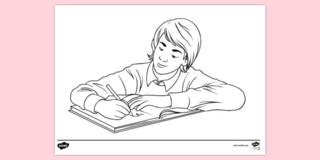FREE! - Student Filling in Planner Colouring Sheet| Colouring Sheets