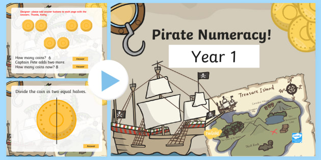 Year 1 Pirate-Themed Numeracy PowerPoint (teacher made)