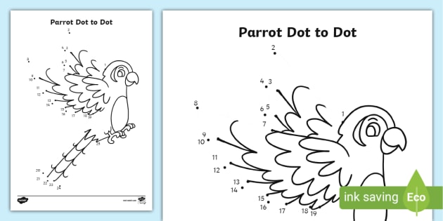 Parrot Dot to Dot Worksheet