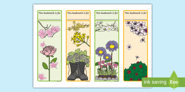 FREE! - Floral Themed Bookmarks (teacher made)