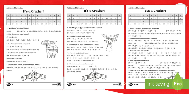 KS1 Addition and Subtraction Christmas Joke Activity