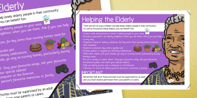 Helping the Elderly in Our Community Display Poster