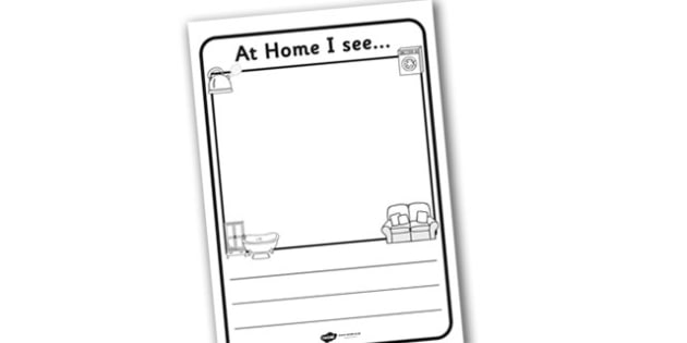FREE! - At Home I See Writing Frame (teacher made)