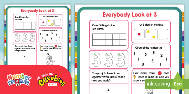 FREE Numberblocks: Number Three Activity | Math & Counting